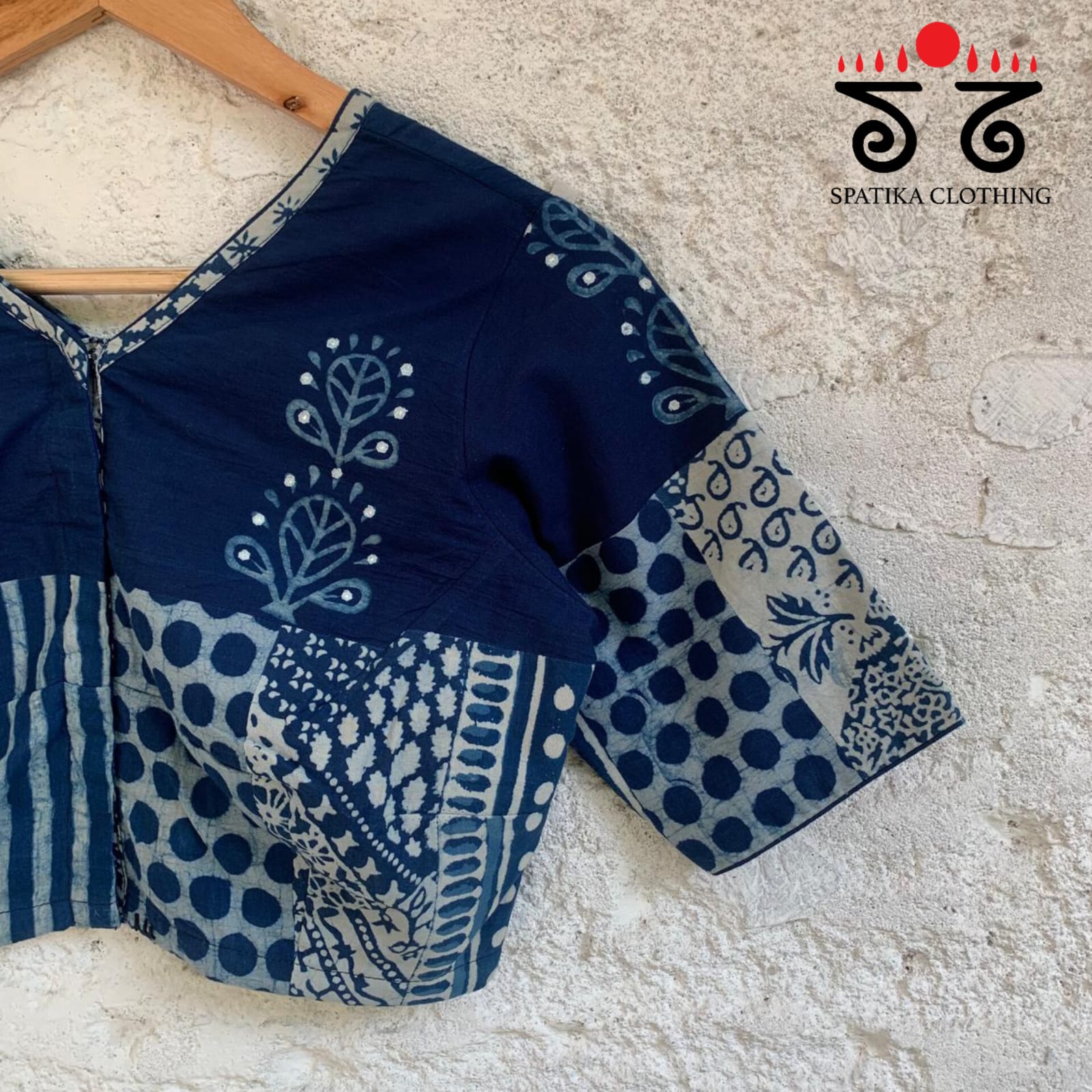Patchworked Indigo Blouse