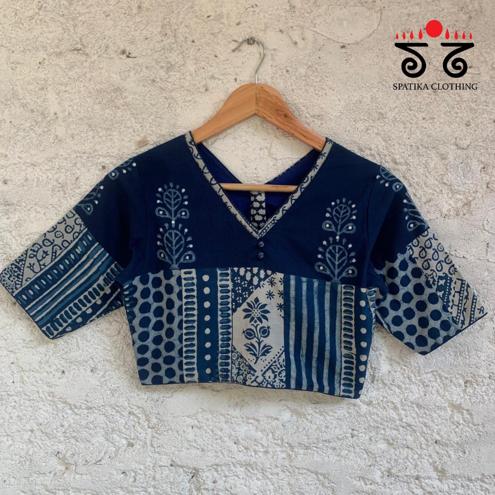 Patchworked Indigo Blouse